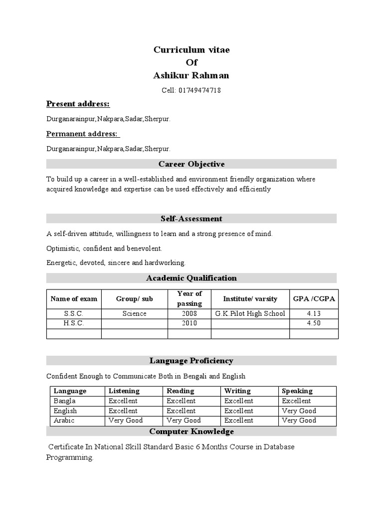 CV Ashik | PDF