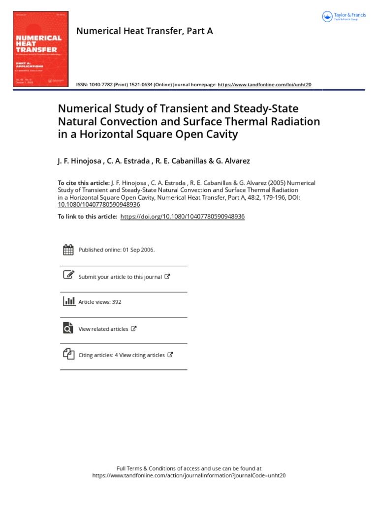 Numerical Study of Transient and Steady State Natural Convection and ...
