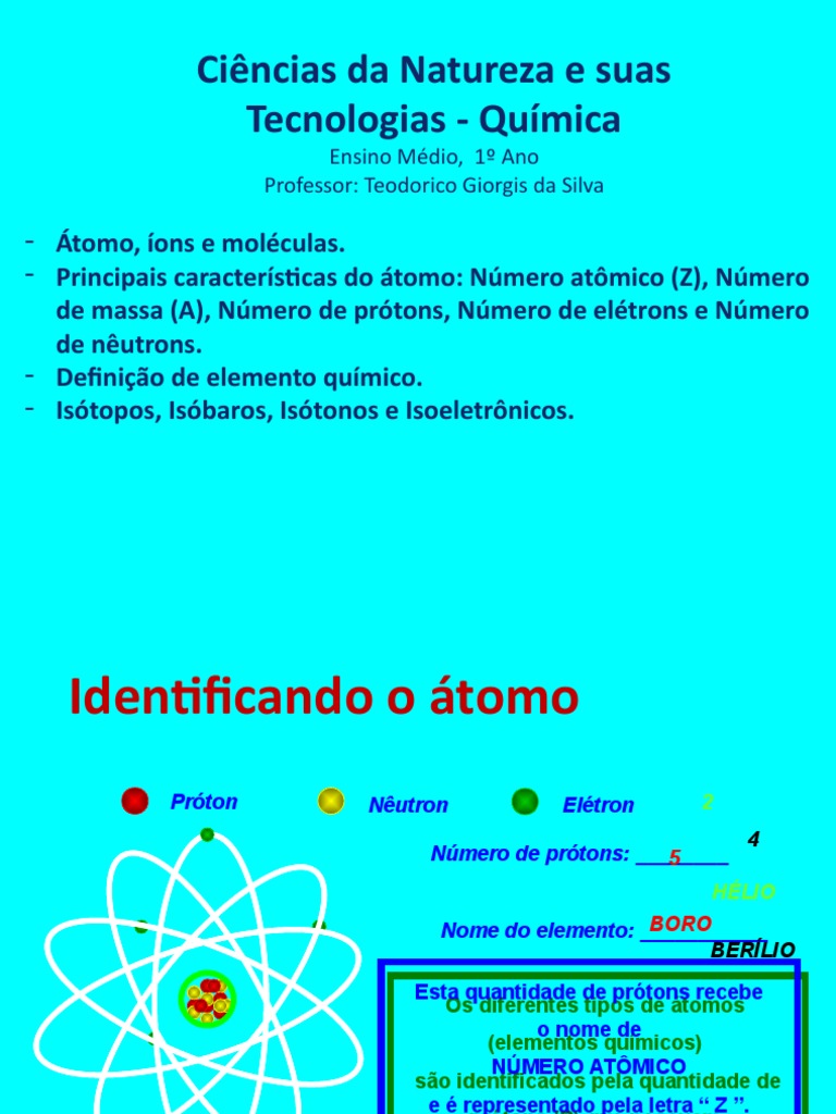 12 - Representação atômica, A Z P N E e Isótonos, isóbaros, isótopos e ...