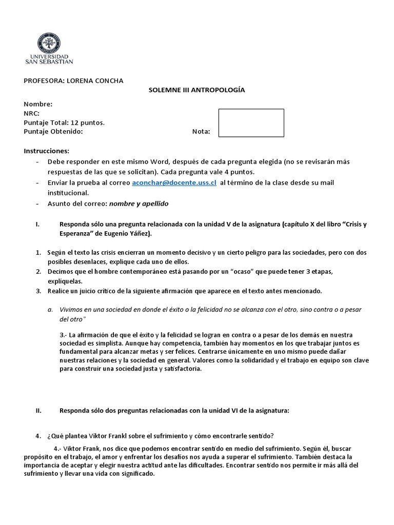 Solemne Iii Antrop 2023-1 | PDF | Felicidad | Virtud