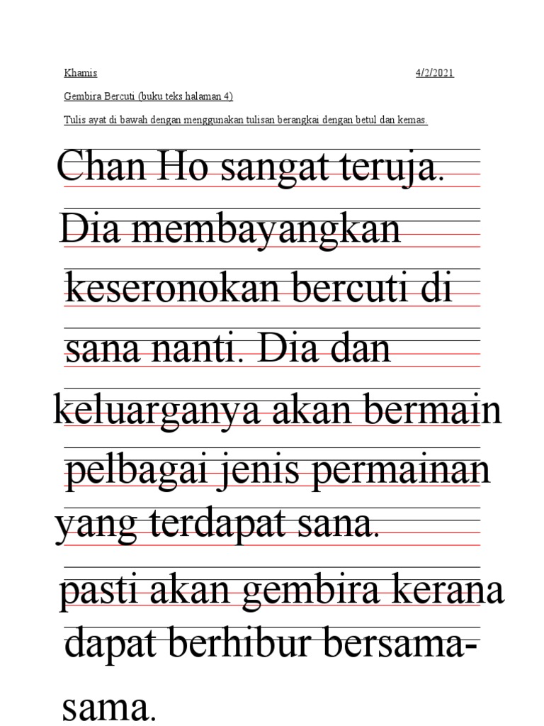 Latihan tulisan berangkai | PDF