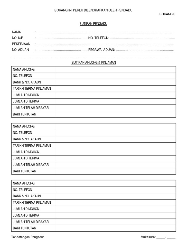 Borang B-2-1 | PDF