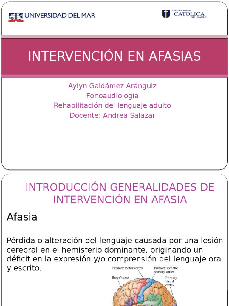Intervencion en Afasias | PDF | Palabra | Afasia