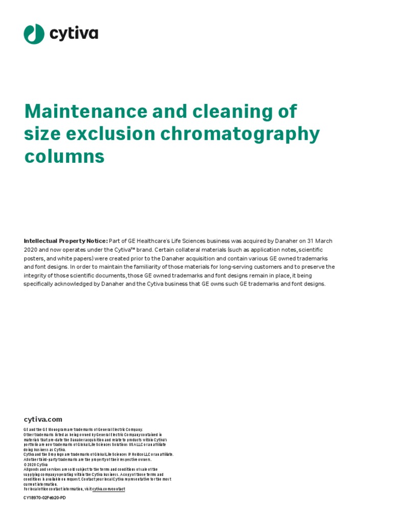 Maintenance and Cleaning of SEC Columns 17491 - 10061 | Download Free ...