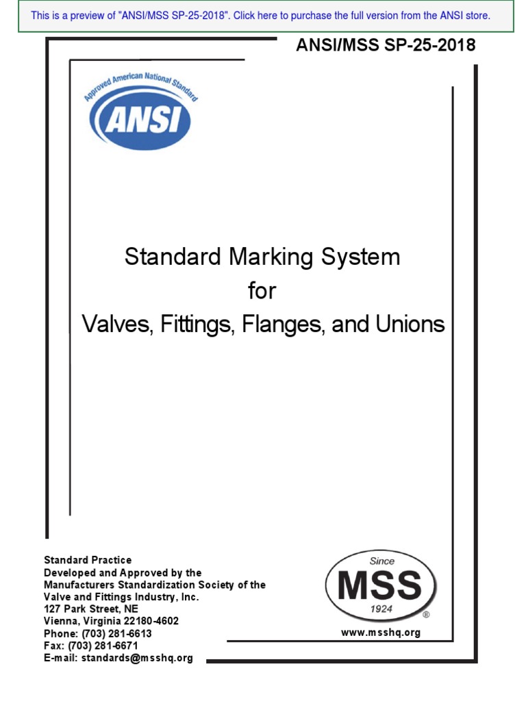 MSS SP 25 | PDF | Mechanical Engineering