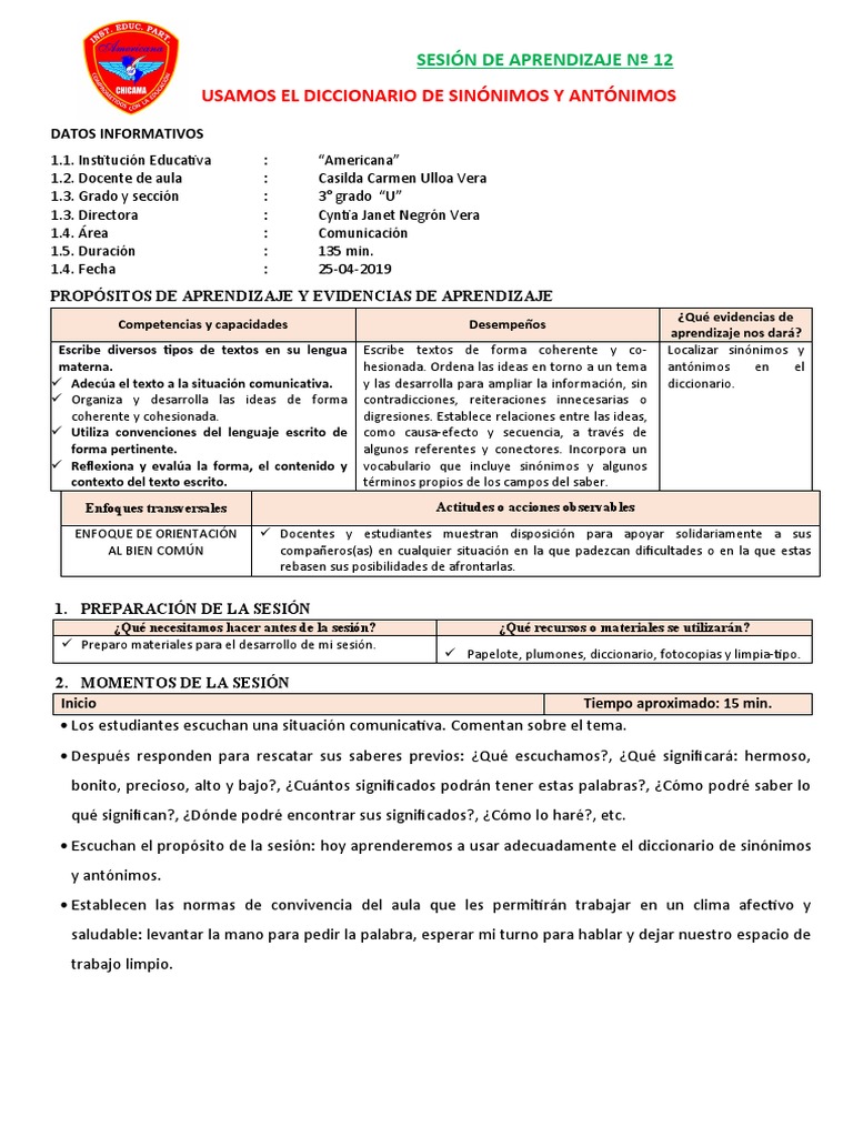 12 - El Diccionario de Sinónimos y Antónimos | PDF | Aprendizaje ...