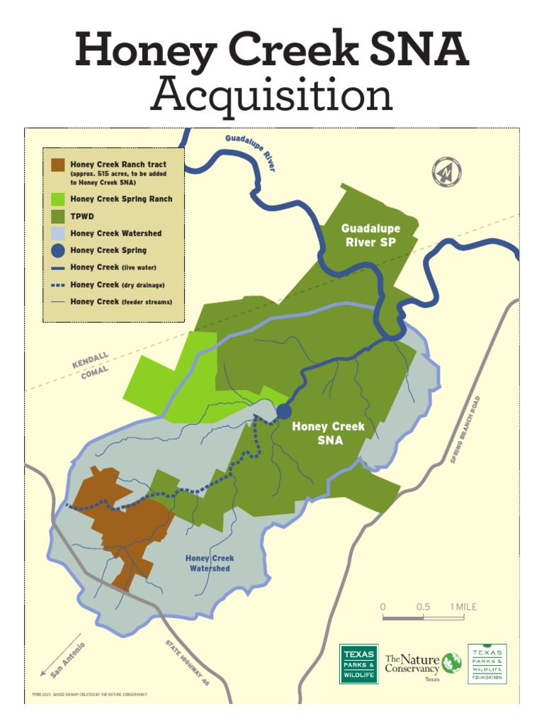 Honey Creek SNA Acquisition Map | PDF | Earth Sciences | Water