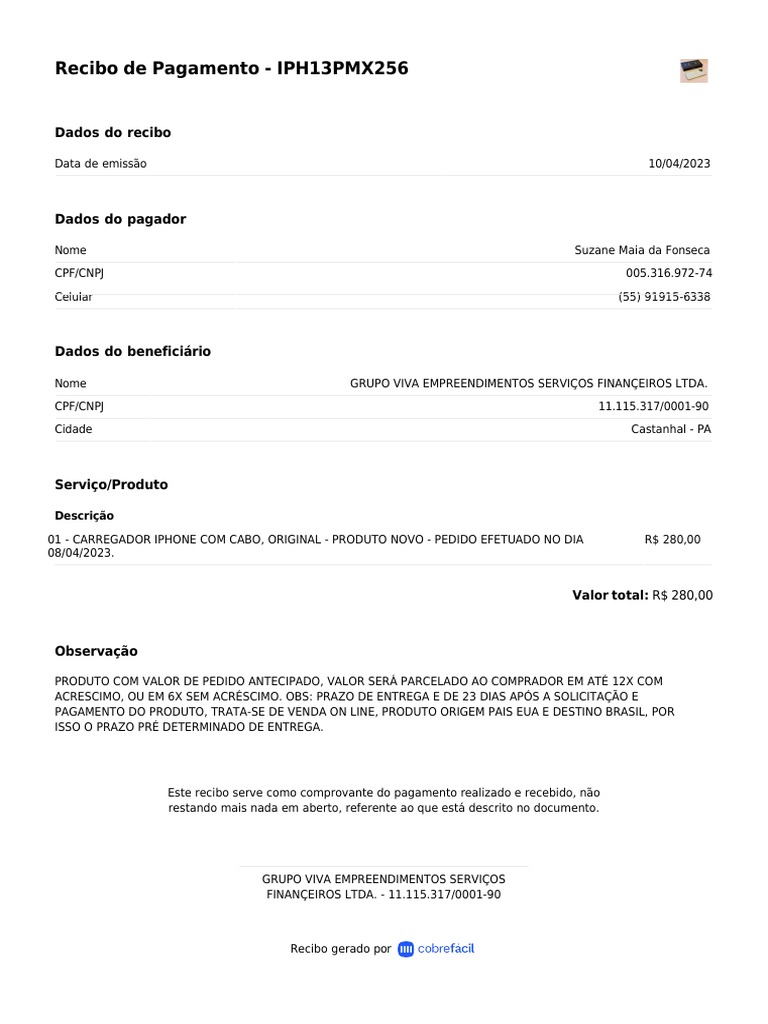 Recibo On LIne | PDF