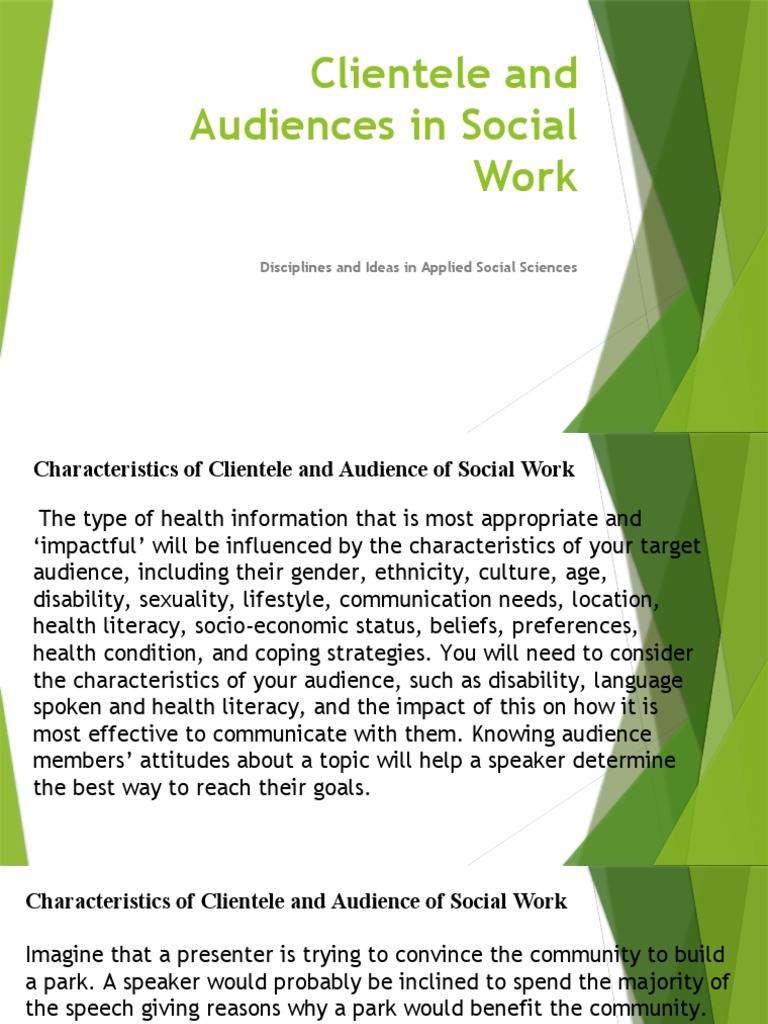 Characteristics of Social Work Clientele | PDF | Social Work | Community