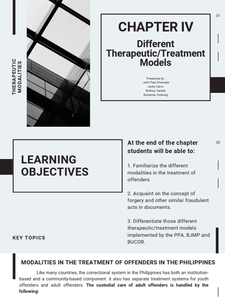 Therapeutic Modalities 1 | PDF | Prison | Probation