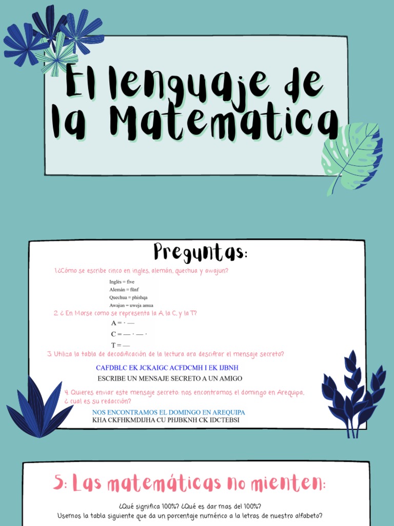El Lenguaje de La Matematica | PDF | Ecuaciones | Conjunto (Matemáticas)