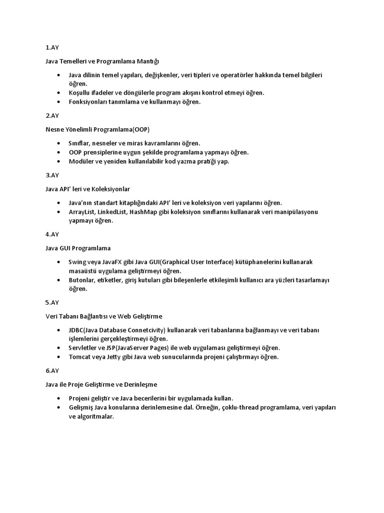 Java Yol Haritası | PDF