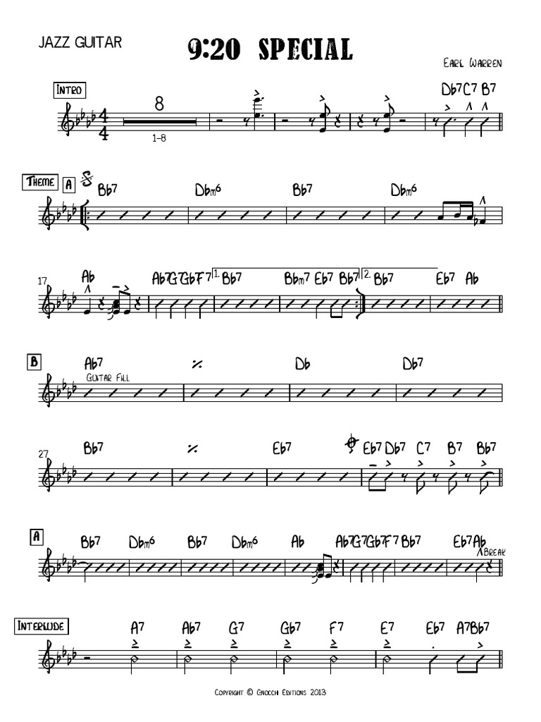9 20 Special (Sextet) (Ab) Jazz Guitar | PDF | Jazz | Musical Instruments