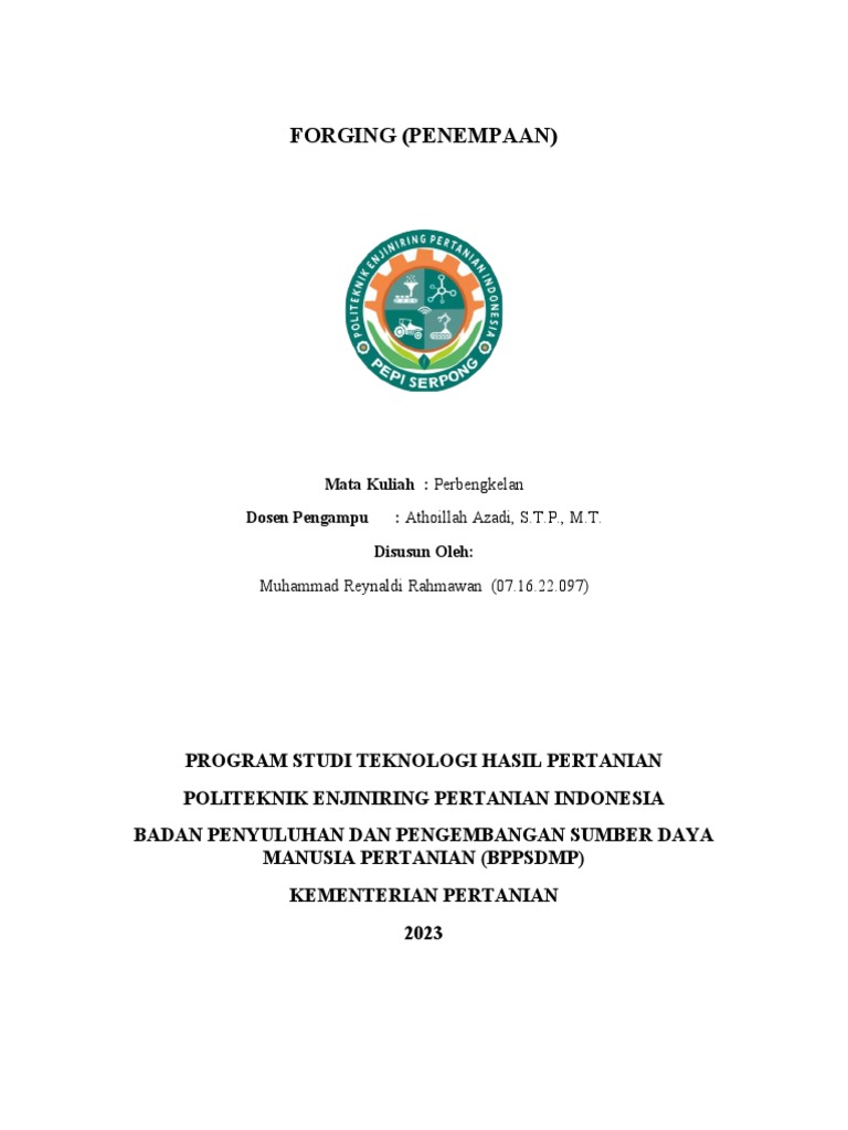 FORGING - Muhammad Reynaldi R - 07.16.22.097 - THP B | PDF