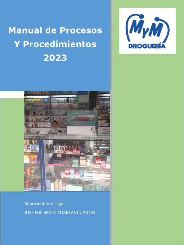 MANUAL DE PROCESOS Y PROCEDIMIENTOS DROGUERIA M y M | PDF | Farmacia ...