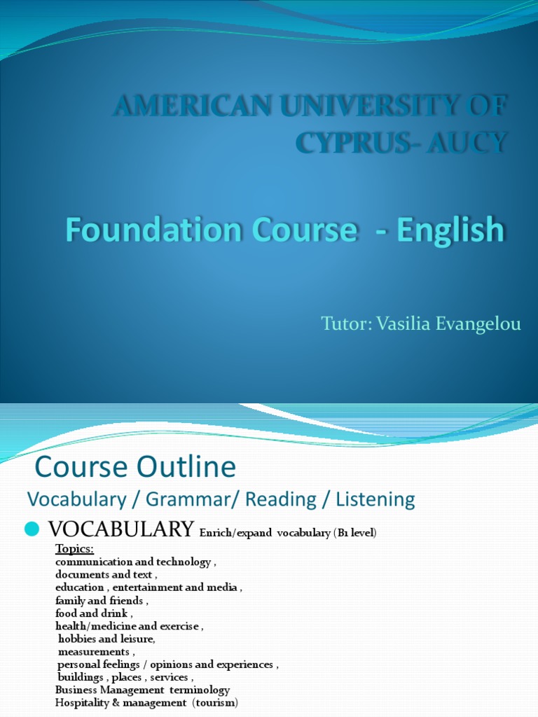 English Foundation Course | PDF