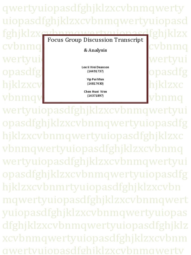 Ad340-Focus Group Transcript Make-Up | PDF | Cosmetics | Focus Group