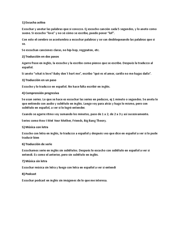 Listening | PDF | Relaciones personales, crianza y desarrollo personal