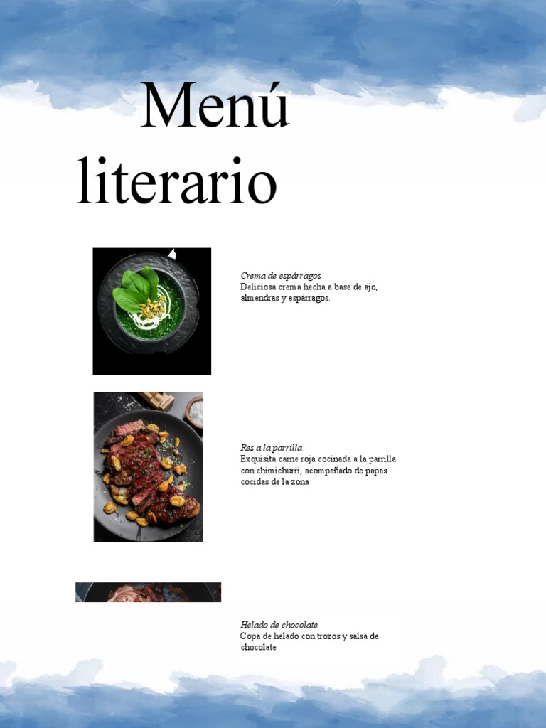 Menú literario | PDF