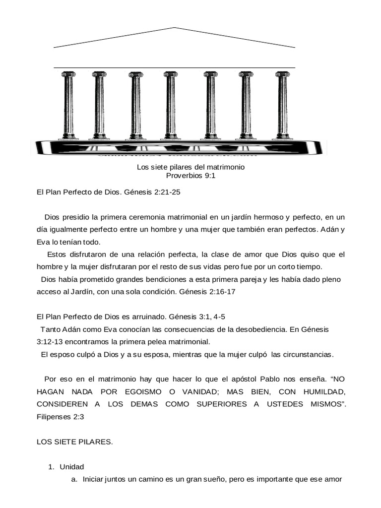 Siete Pilares del Matrimonio Cristiano | PDF | Amor | Matrimonio