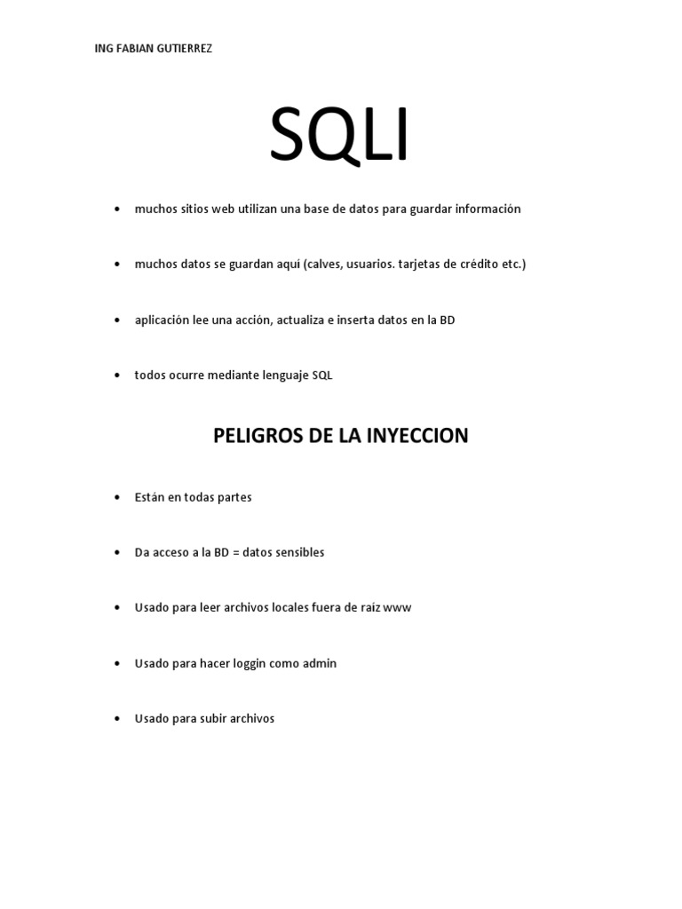 Guia Sqli Completa | PDF | Seguridad | Guerra cibernética