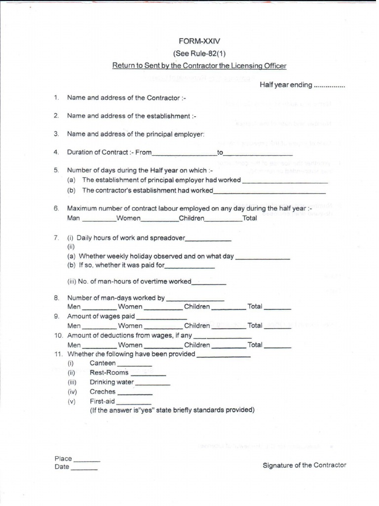 Form Half Yearly Return | PDF Form Half Yearly Return | PDF
