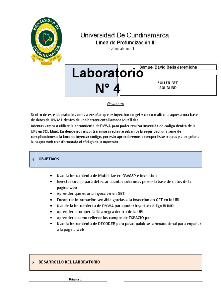 Laboratorio INYECION SQL | PDF | SQL | Red mundial