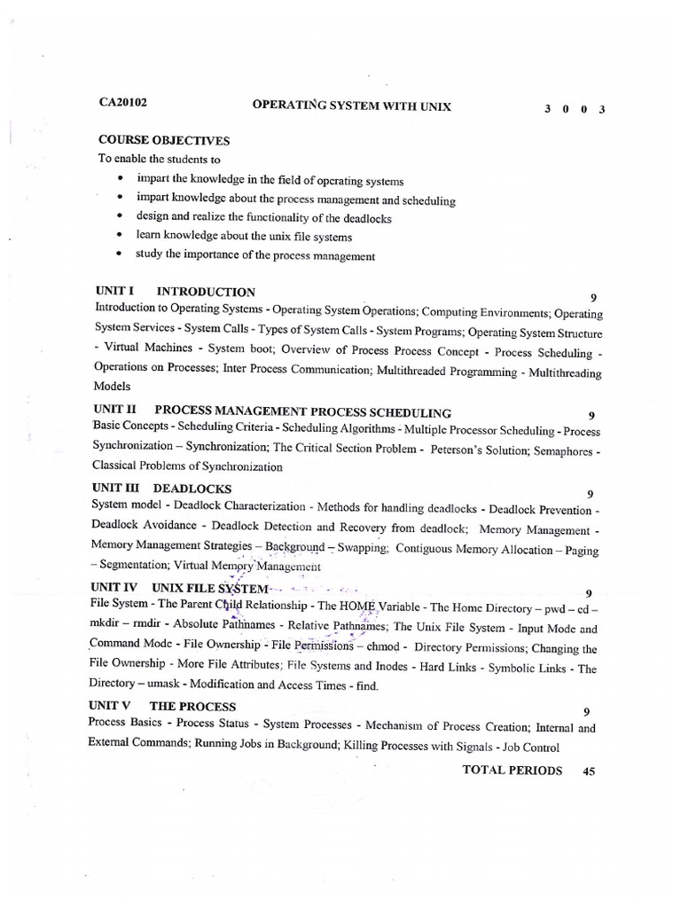 CA20102 - Operating System With Unix | PDF CA20102 - Operating System With Unix | PDF