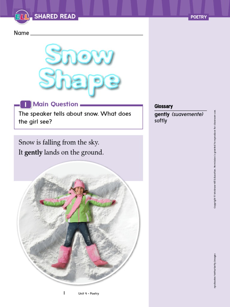 Snow Shape | PDF | Poetry | Writing
