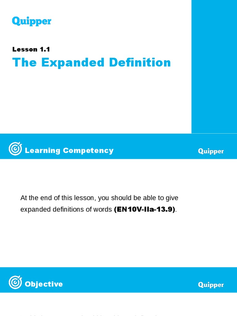 ME Eng 10 Q3 0101 PS The Expanded Definition A | PDF | Definition | Wisdom