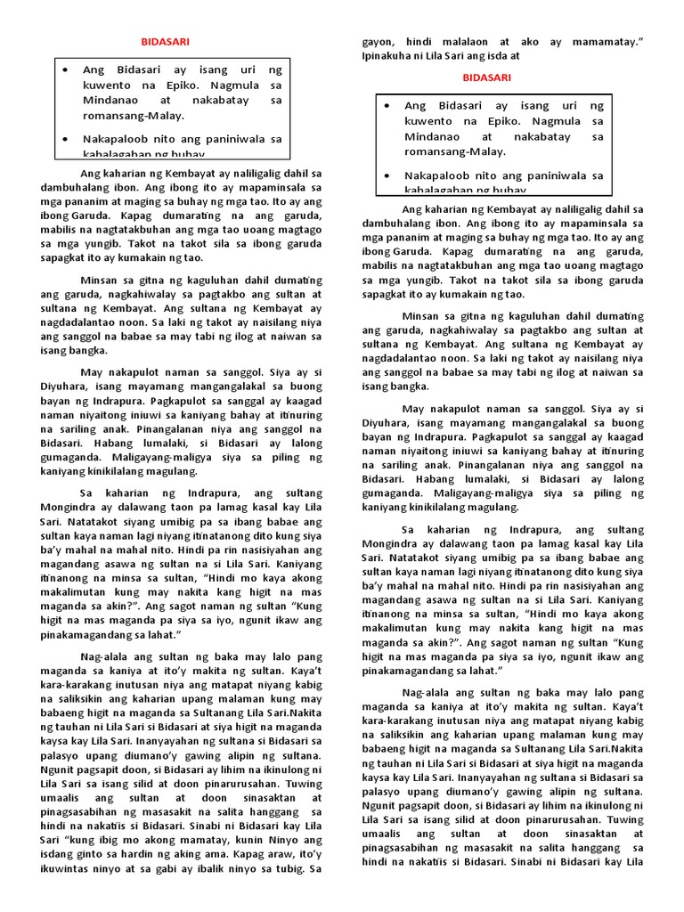 Bidasari Kuwento | PDF