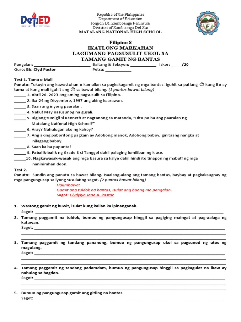Summative QUiz Bantas | PDF