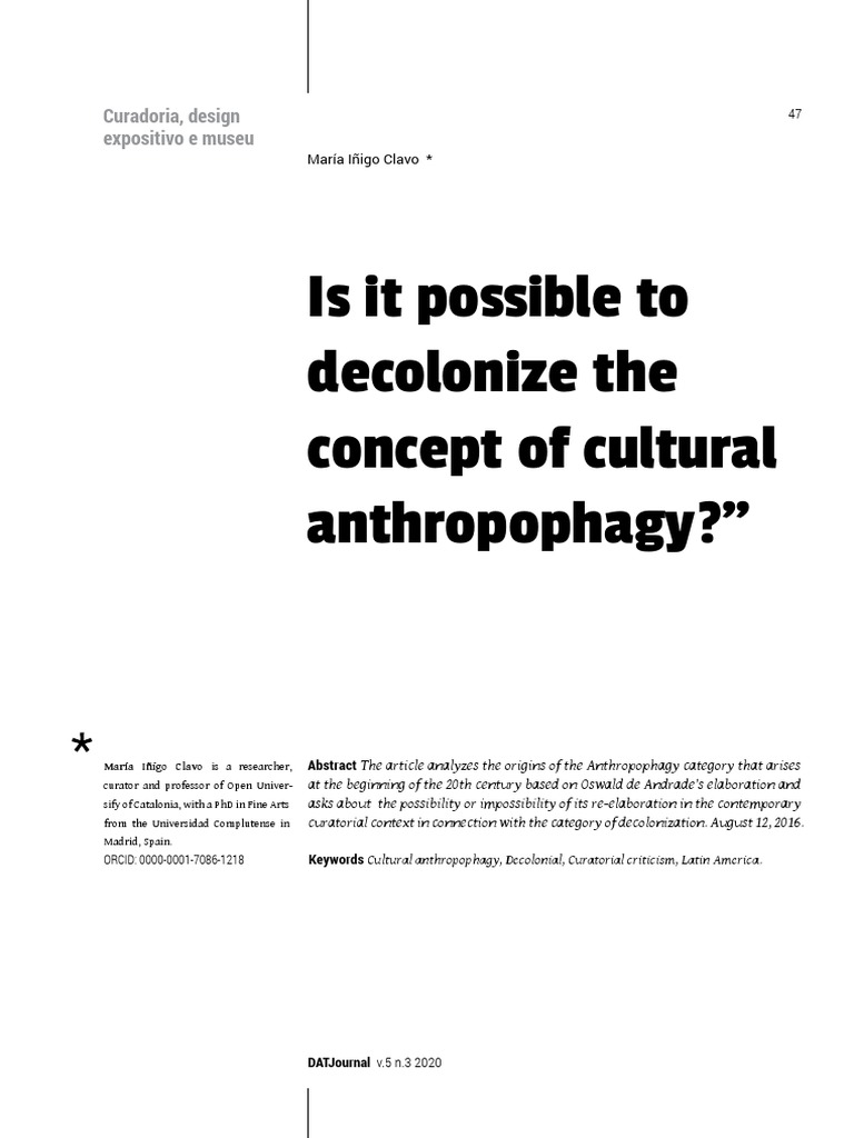 Decolonizing Cultural Anthropophagy | PDF | Postcolonialism | Brazil
