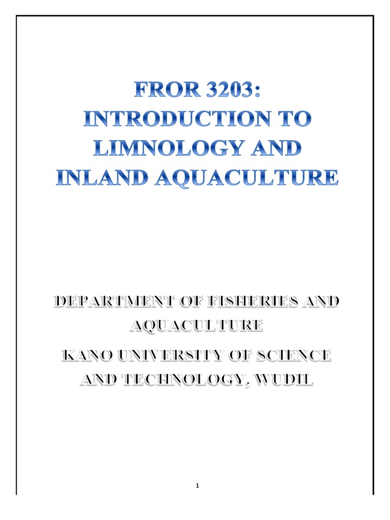 Updated FROR 3203 Limnology | PDF | Food Web | Lake