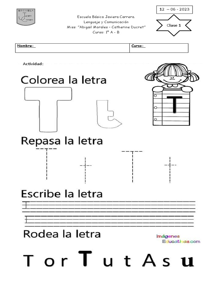 Guia Letra T 12 Al 14 de Junio | PDF