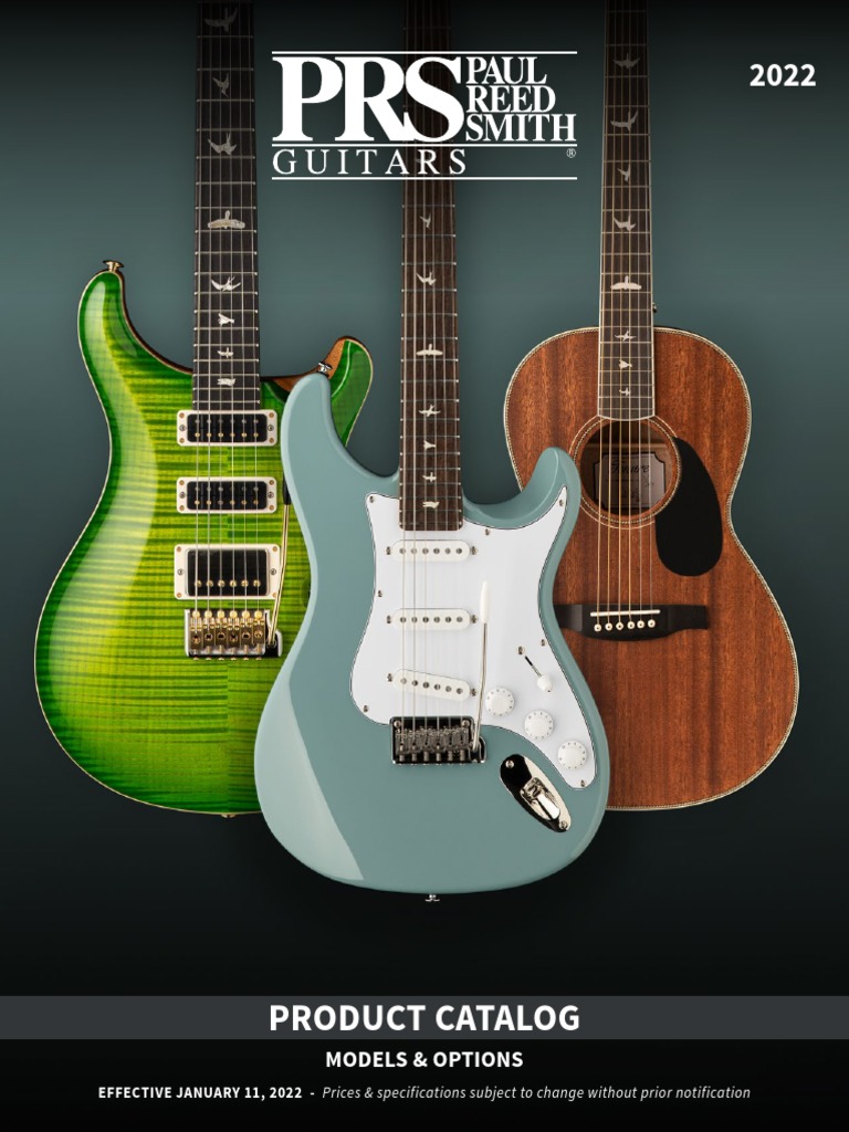 Prs Guitars Product Catalog March 2022 | PDF | Guitars | Bass Guitar