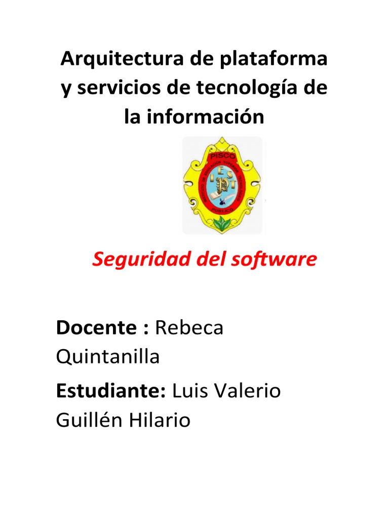 Seguridad Del Software | PDF | Seguridad | La seguridad informática