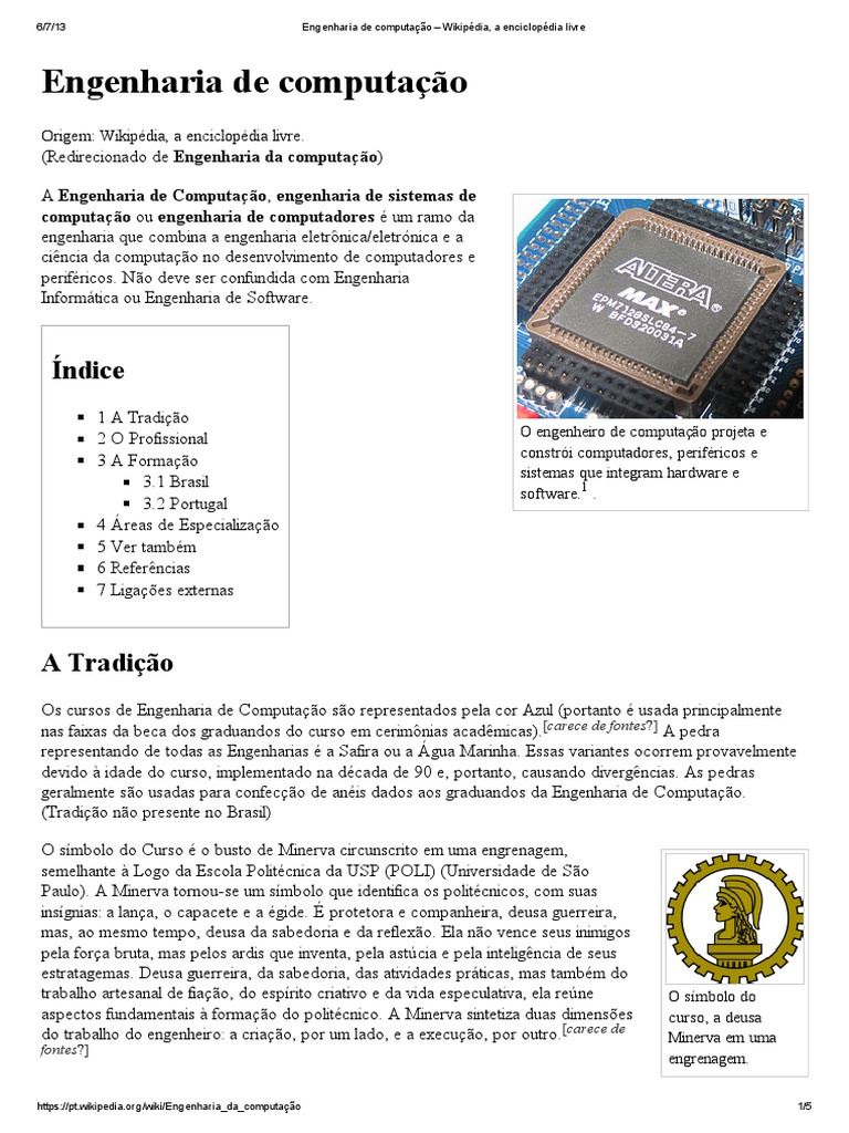 Engenharia de Computação - Wikipédia, A Enciclopédia Livre | PDF ...