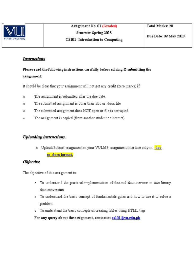 Spring 2018 - CS101 - 1 | PDF | Teaching Methods & Materials | Technology & Engineering