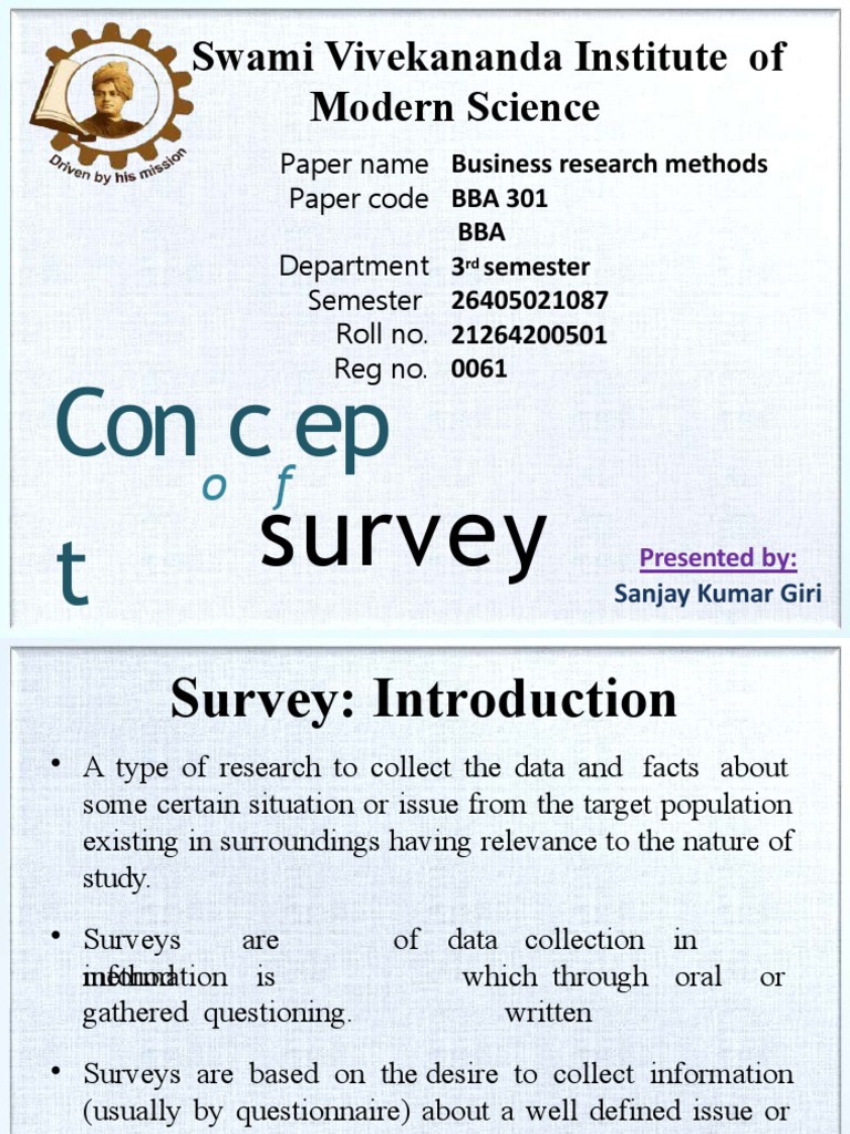 Concept of Servey | Download Free PDF | Survey Methodology | Psychology
