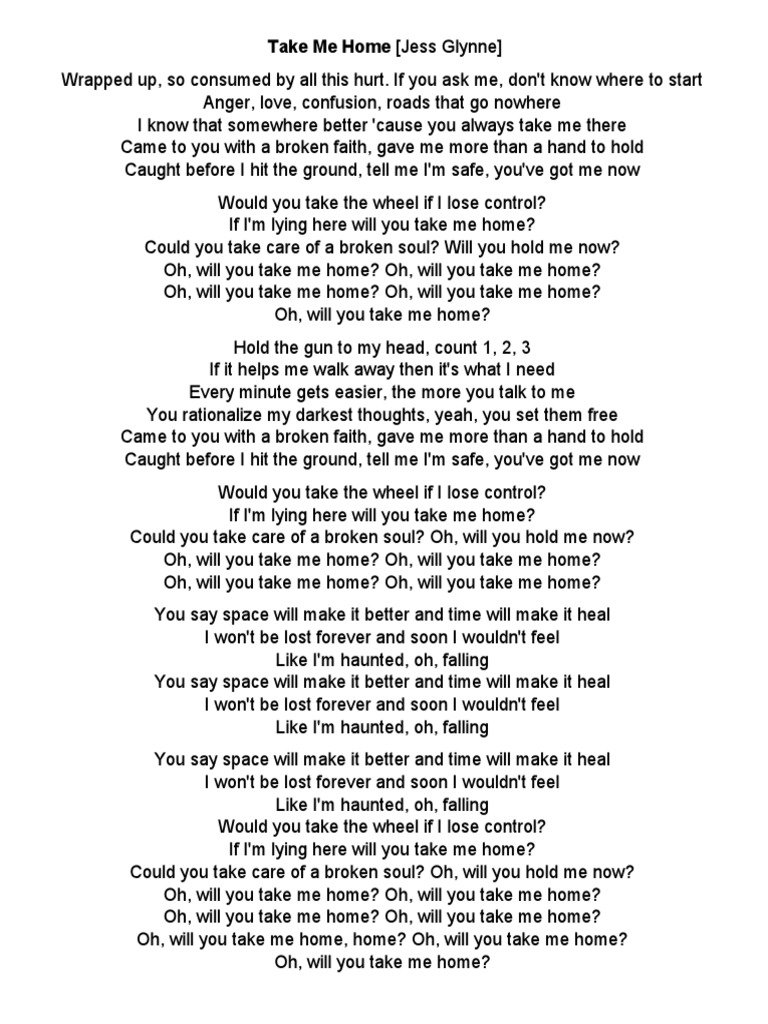 Take Me Home (Jess Glynne) | PDF
