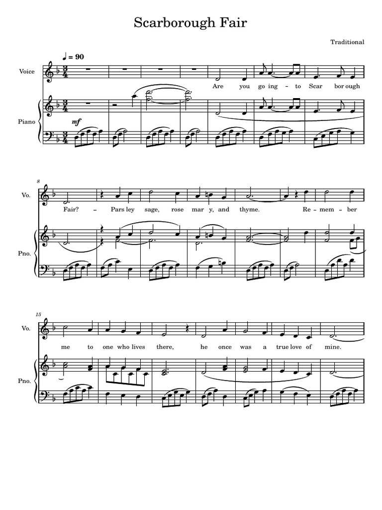 Scarborough - Fair Voor de Zangles | PDF | Songs | Folk Songs