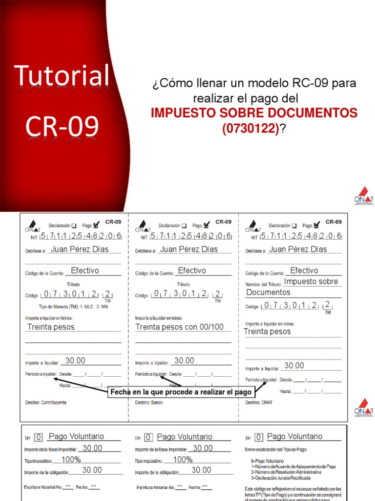 Tutorial Cómo Llenar El Modelo RC-09 Para El Pago Del Impuesto Sobre ...