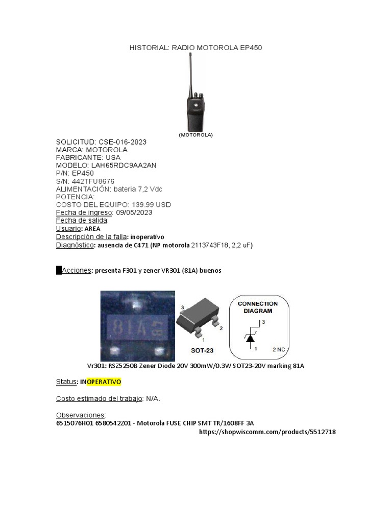 Historial Radio Motorola EP450 | PDF | Tecnología
