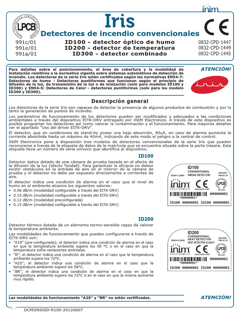 Iris Detectores-DCMIINS0ID-R100-20120607-WEB | PDF | Ciencias fisicas