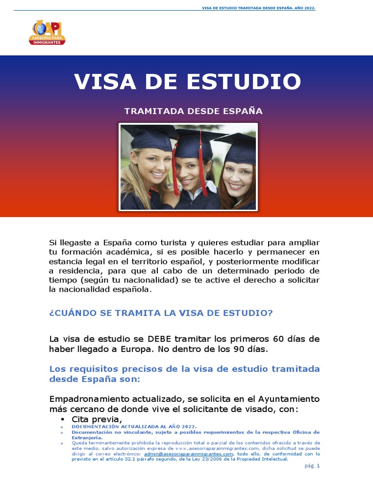 VISADO DE ESTUDIO 2023 España | PDF | Visa de viaje | Traducciones