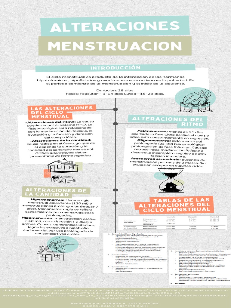 Alteraciones de La Menstruacion Infografia | PDF | Menstruación | Ciclo ...