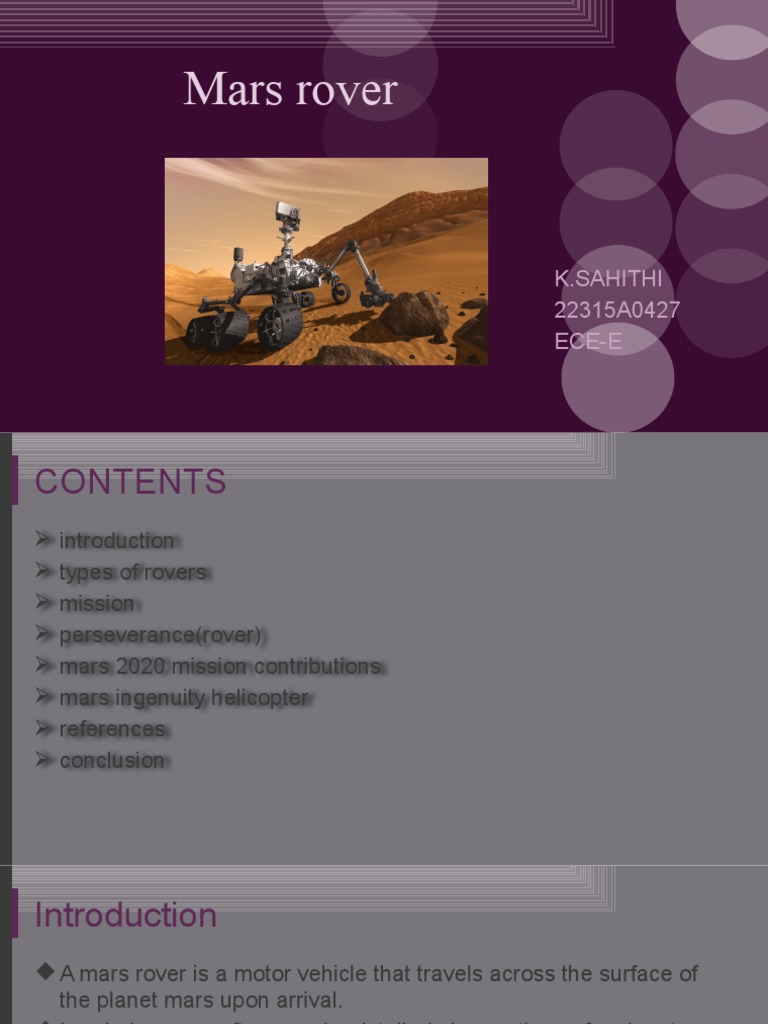 Mars Rover | PDF | Mars | Rover (Space Exploration)