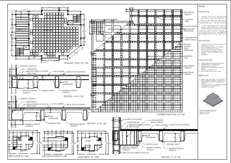 Waffle Slab (1) - A2 | PDF | Architectural Elements | Building Materials