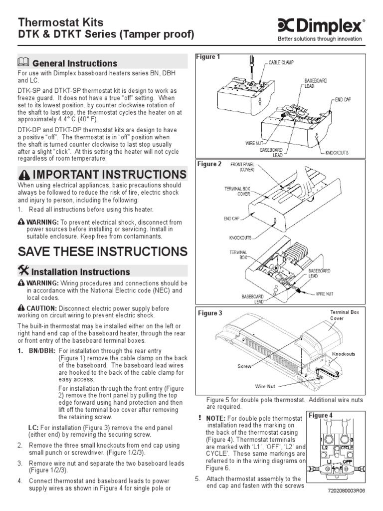 Dimplex Baseboard Heater | PDF | Thermostat | Electrical Wiring